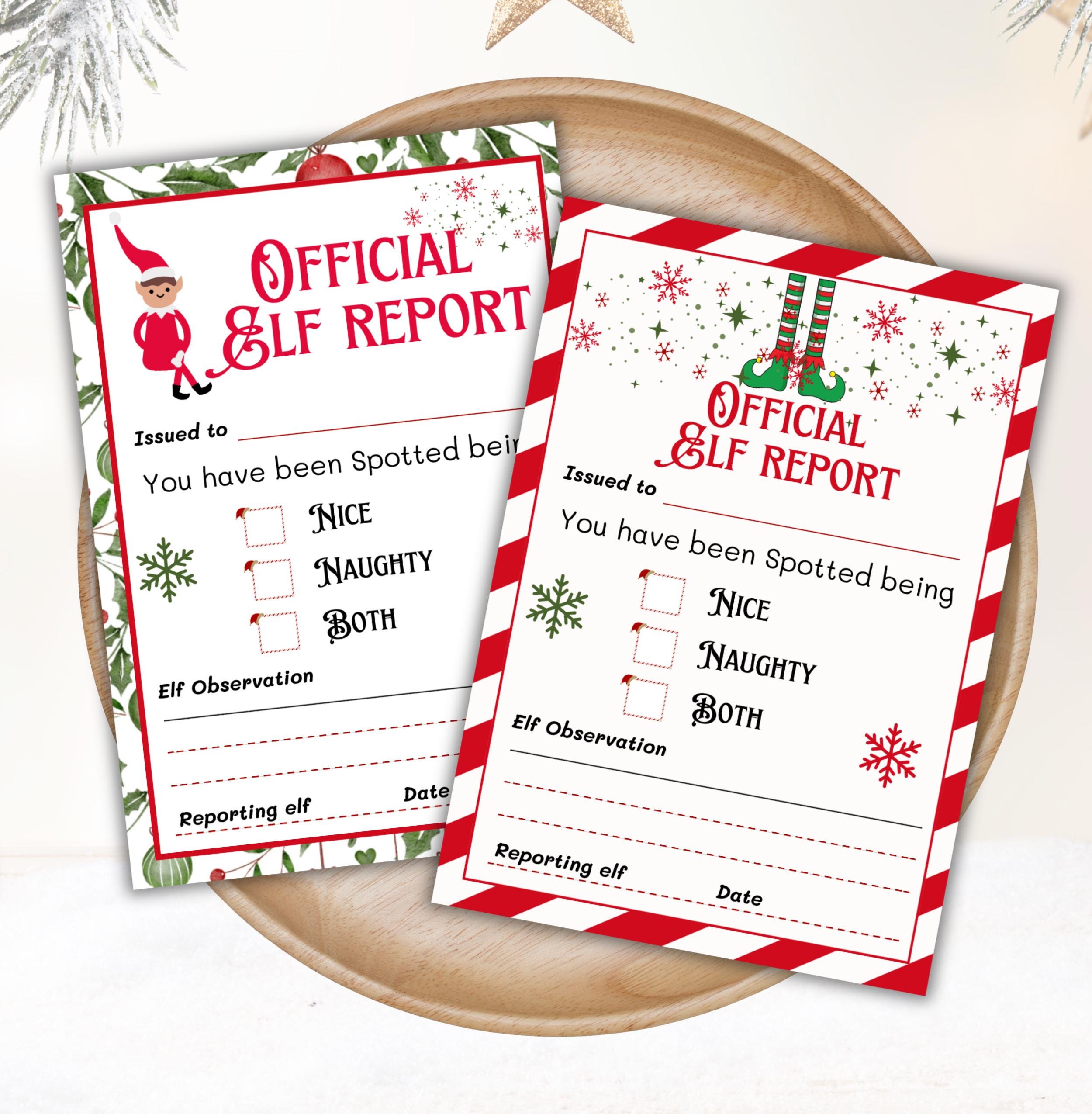 Editable Elf Report Card Printable, Elf Reports, Christmas Elf Report ...