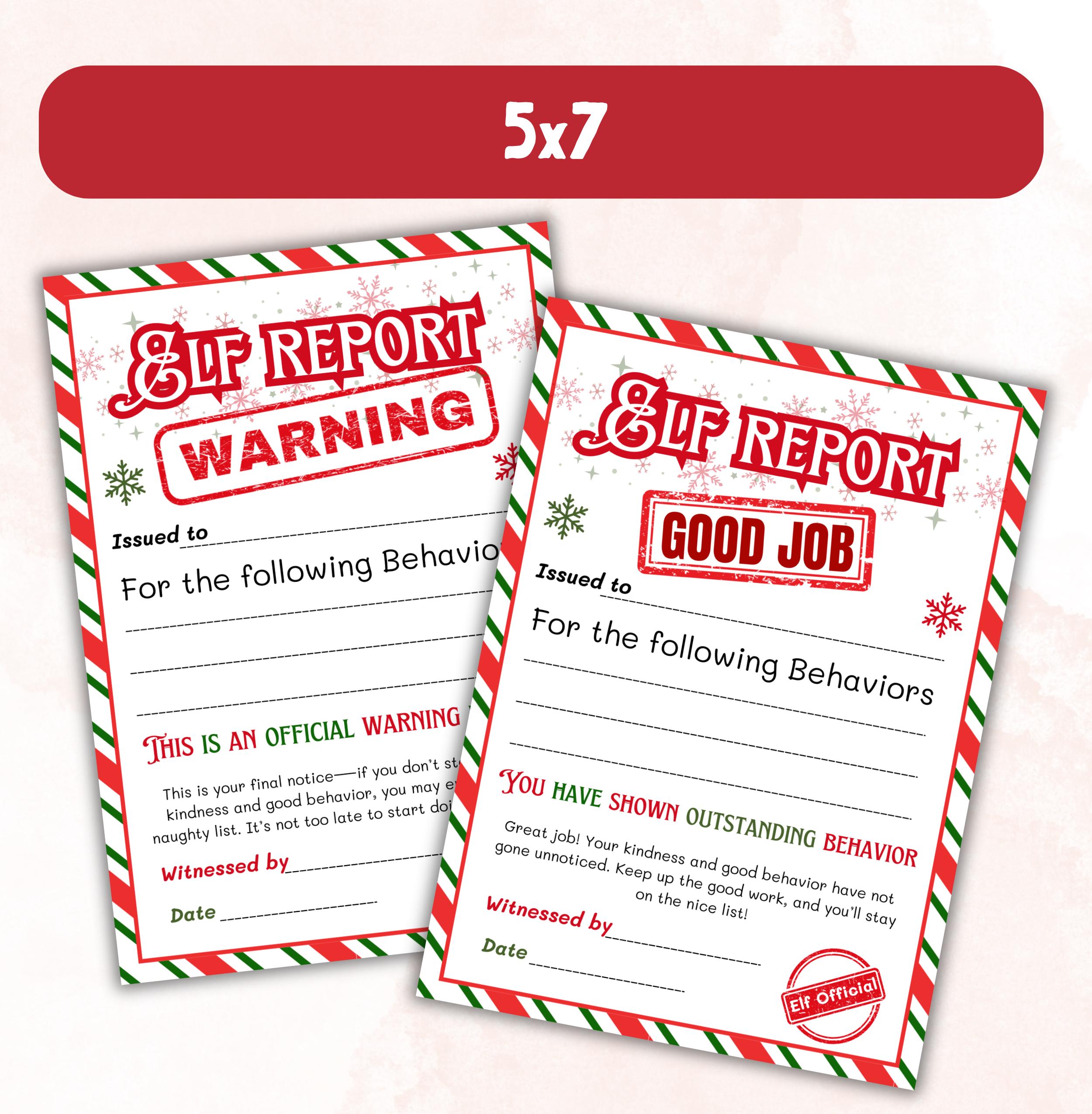 Editable Elf Report Card Printable, Elf Reports, Christmas Elf Report ...