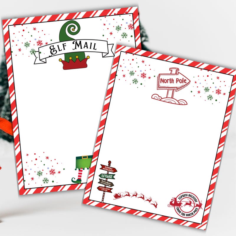 Christmas Cards Santa and Elves - Etsy