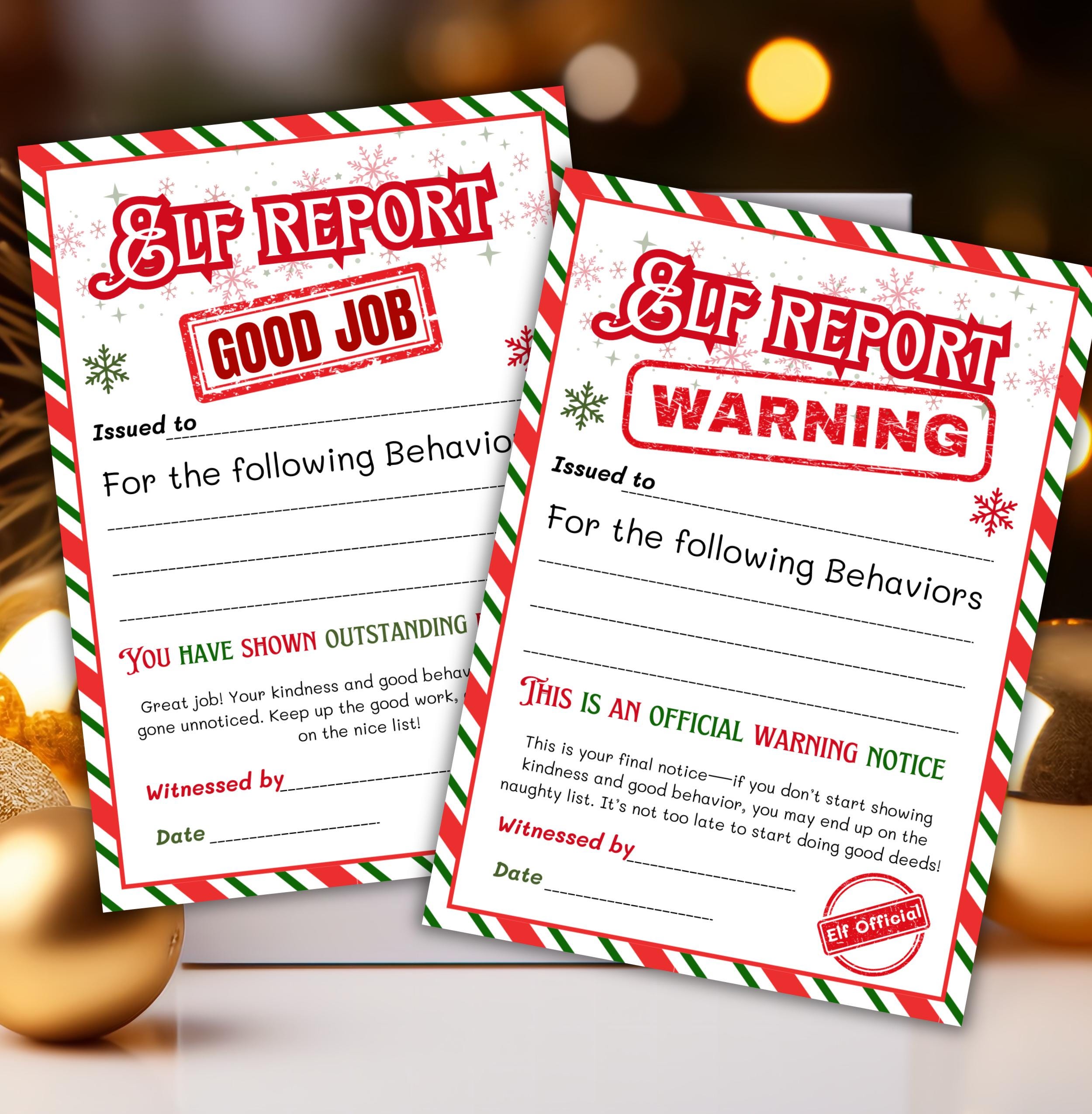 Editable Elf Report Card Printable, Elf Reports, Christmas Elf Report ...