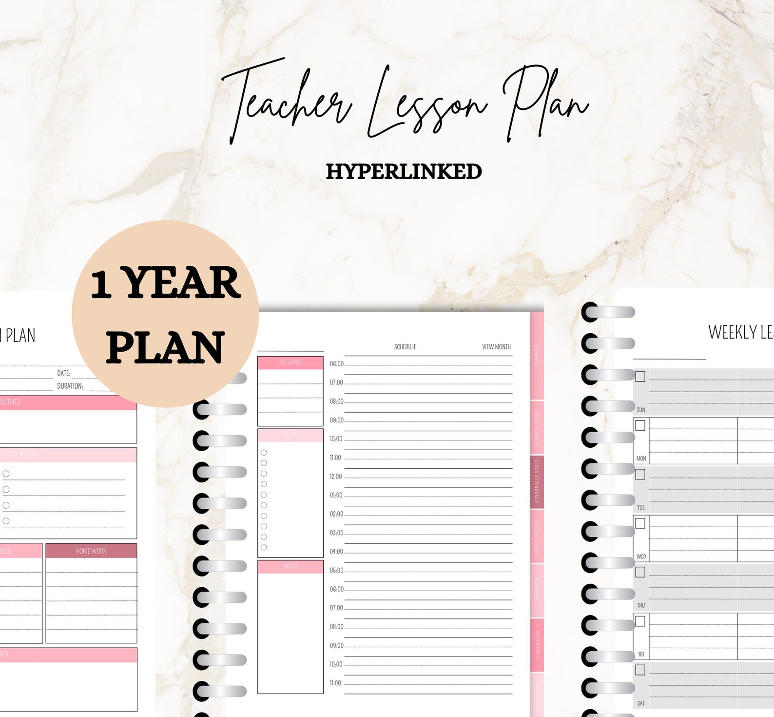 Digital Teacher Planner, 2024 2025, Academic Planner, Lesson Planner ...