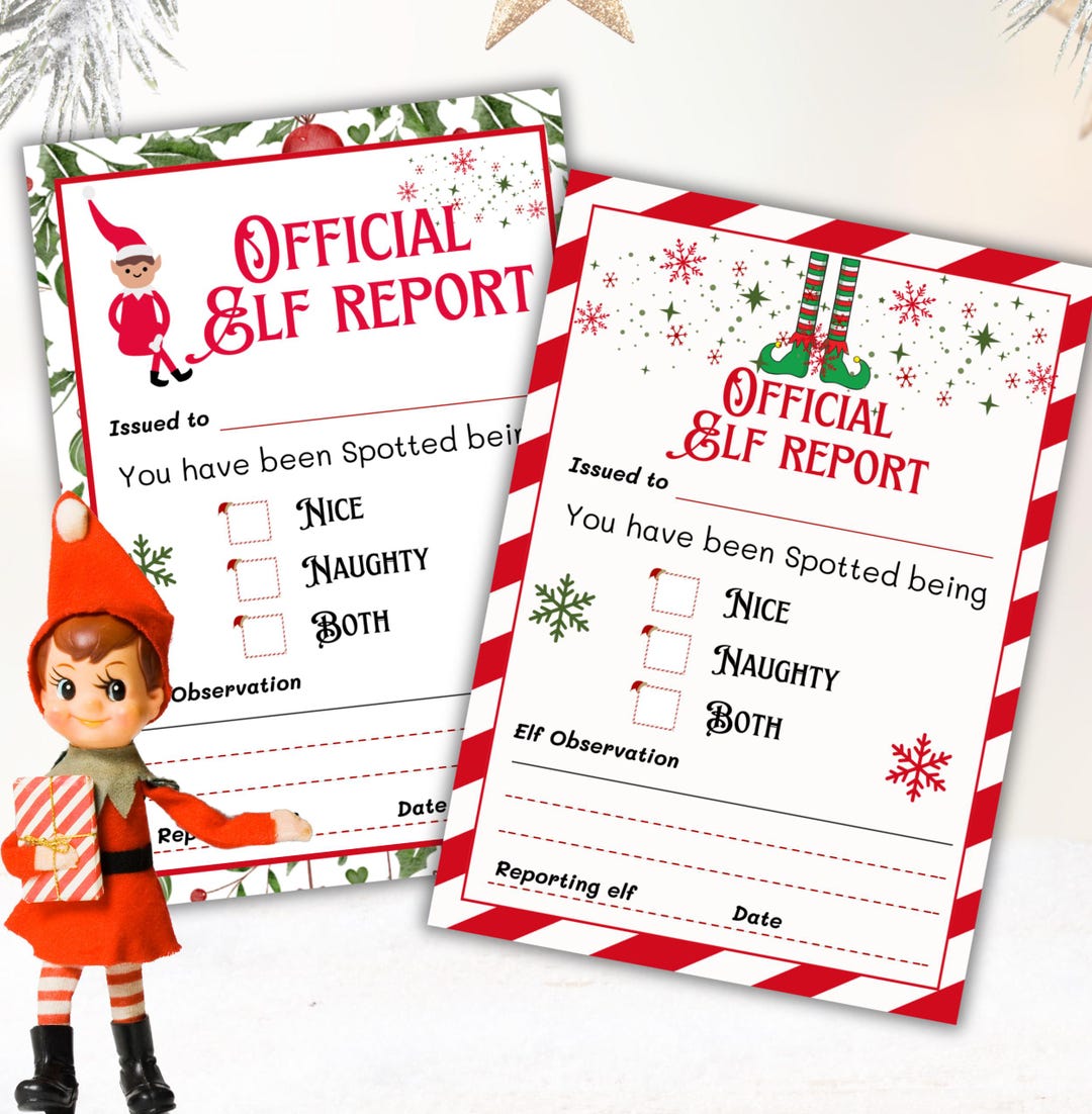Editable Elf Report Card Printable, Elf Reports, Christmas Elf Report ...