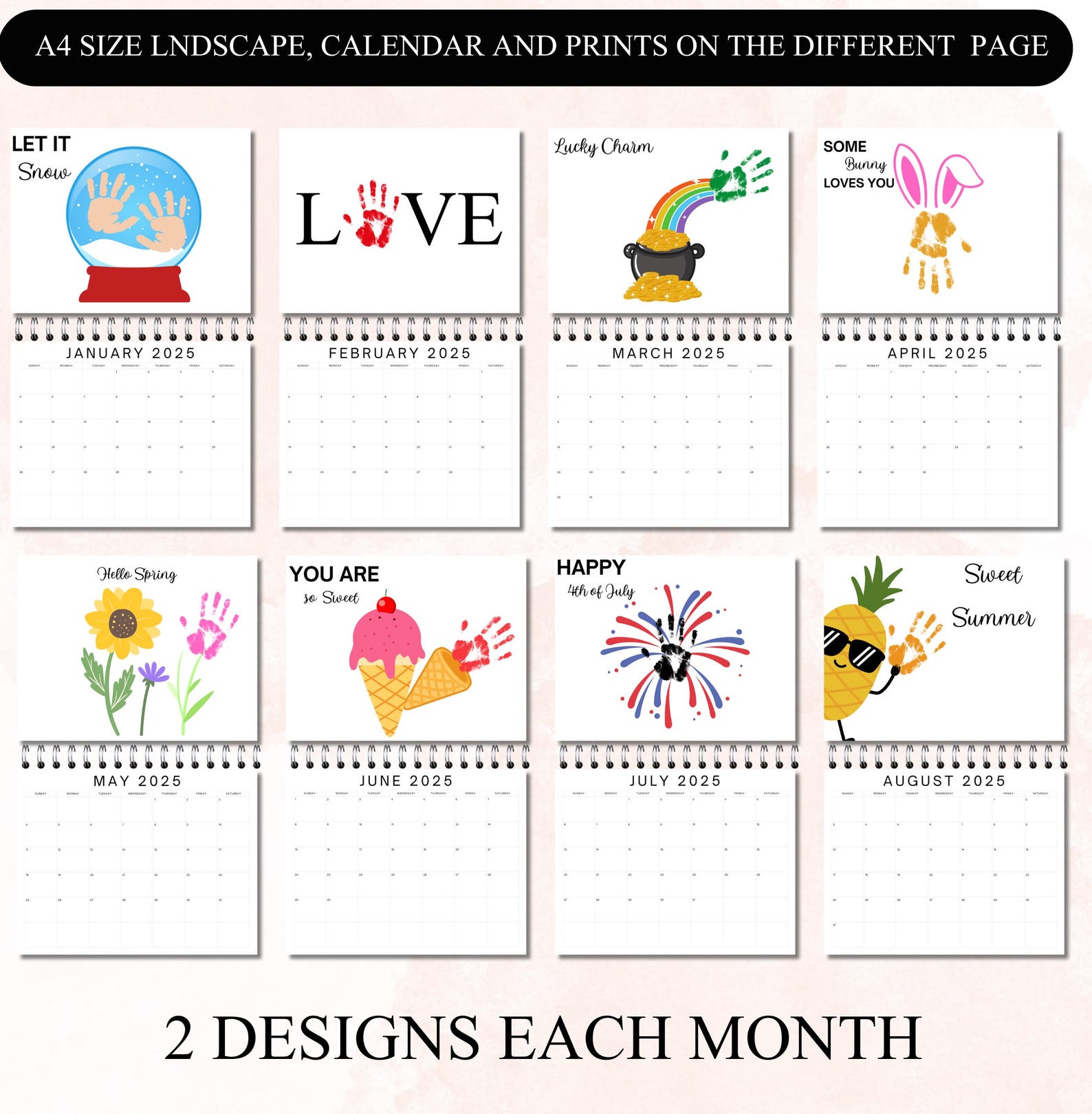 2025 Handprint Calendar - Printable Handprint Craft - Handprint ...