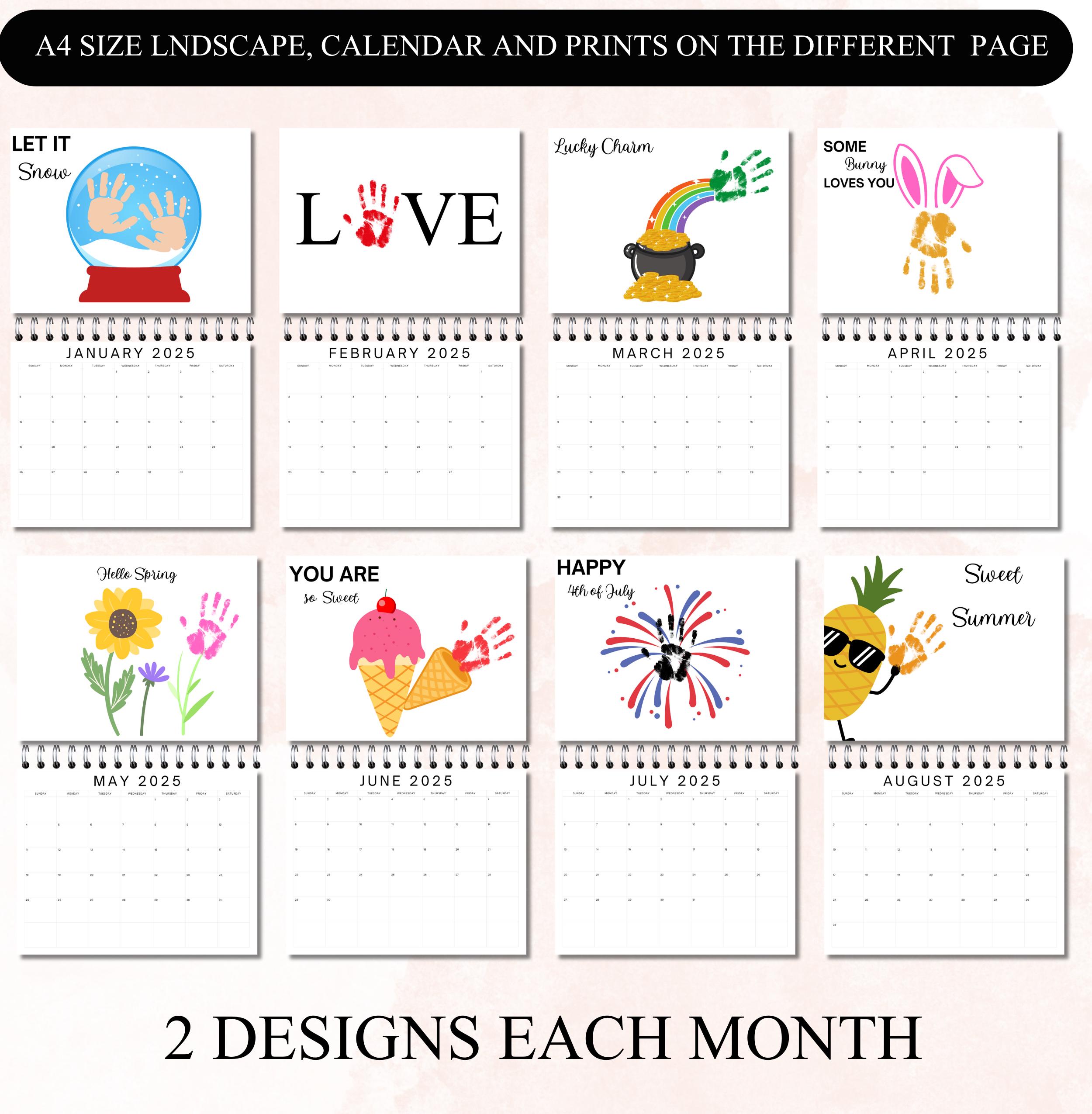 2025 Handprint Calendar - Printable Handprint Craft - Handprint ...