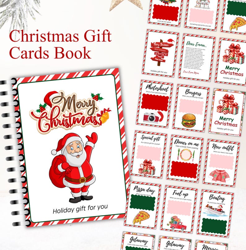 Christmas Gift Card Book, Printable Christmas Gift for Teen ...