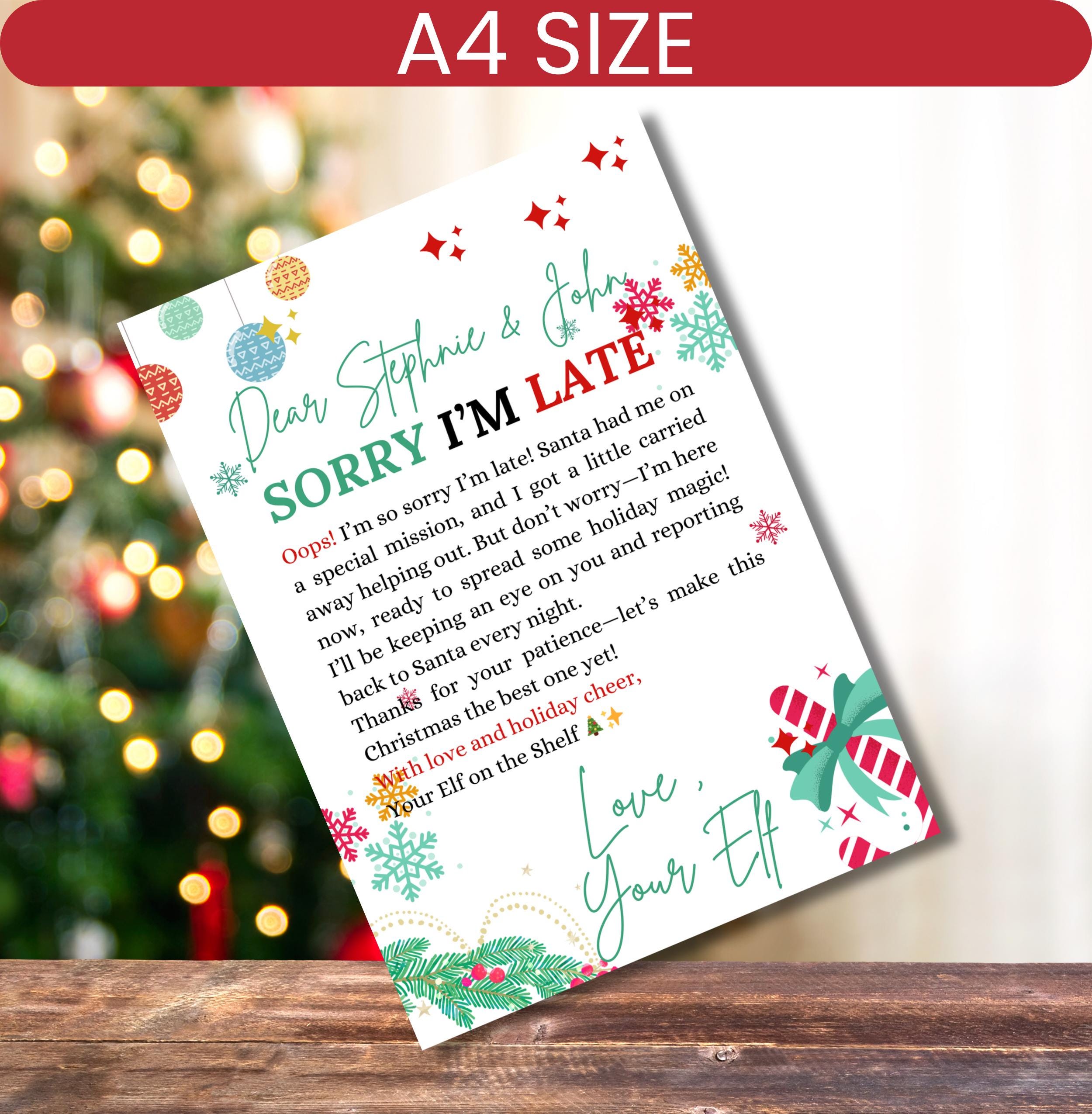 Editable Elf Late Arrival Letter, Hello Note From Elf, Elf Greetings ...