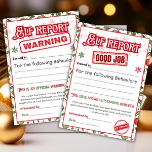 Editable Elf Report Card Printable, Elf Reports, Christmas Elf Report ...