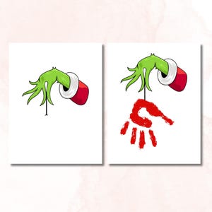 Christmas Handprint Footprint DIY Art Craft Bundle, Printable Christmas ...