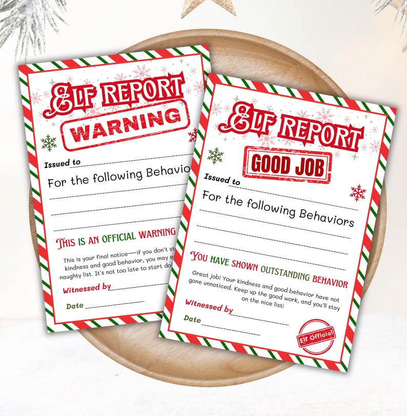 Editable Elf Report Card Printable, Elf Reports, Christmas Elf Report ...