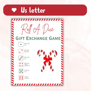 Christmas Roll the Dice Game Printable Christmas Gift Exchange Game ...