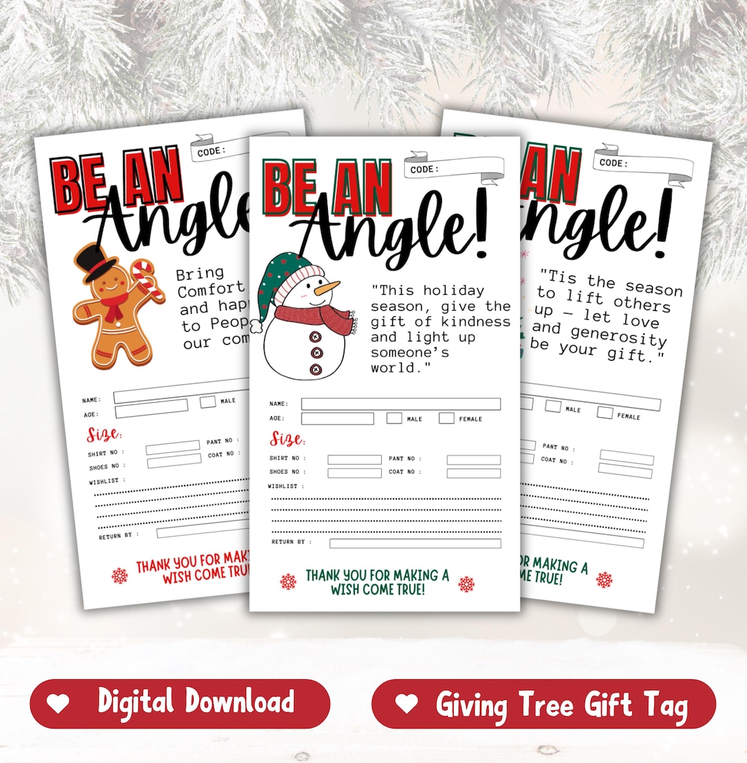 Editable Giving Tree Gift Tag | Angel Tree Gift Tag Christmas ...