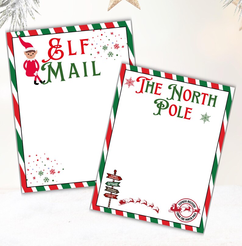 Blank North Pole Mail, Blank Elf Mail, Santa Stationery, Printable ...