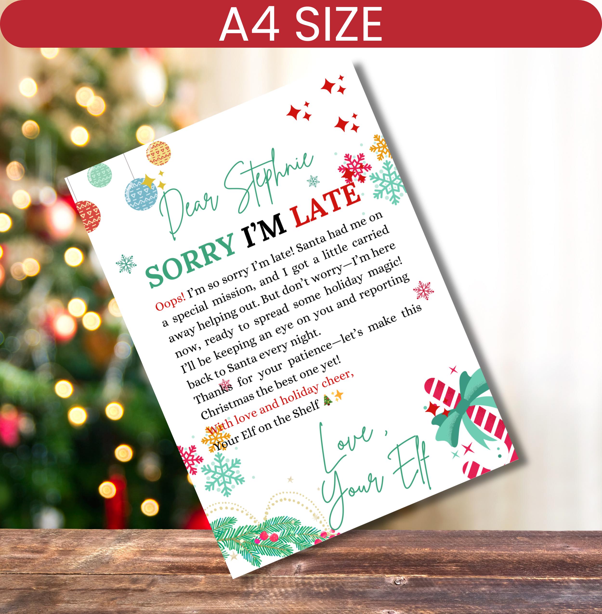 Editable Elf Late Arrival Letter, Hello Note From Elf, Elf Greetings ...