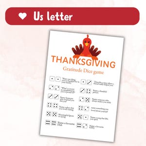 Thanksgiving Gratitude Dice Game, Printable Thanksgiving Games ...
