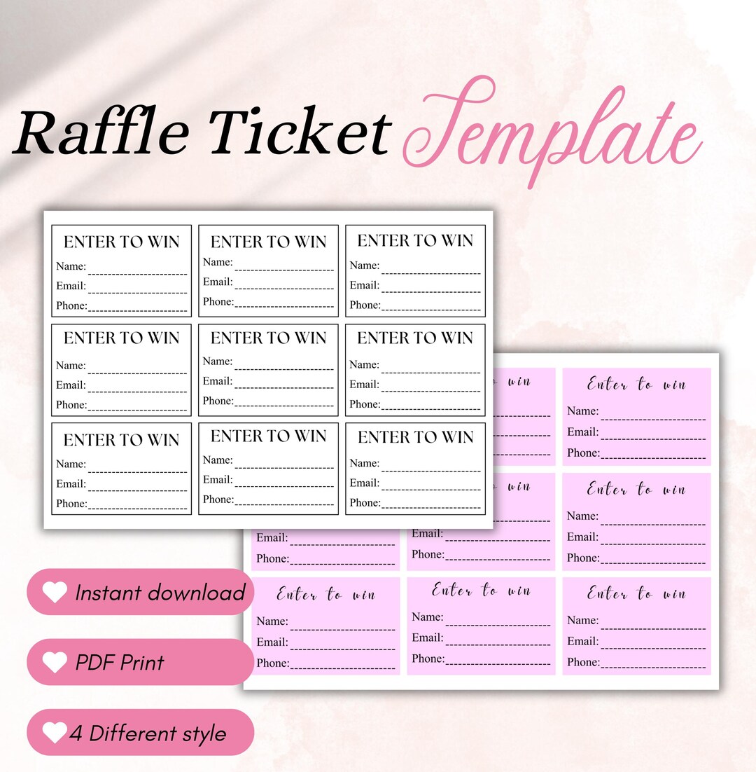 Editable Raffle Ticket Template | Printable Raffle Ticket | Surprise ...