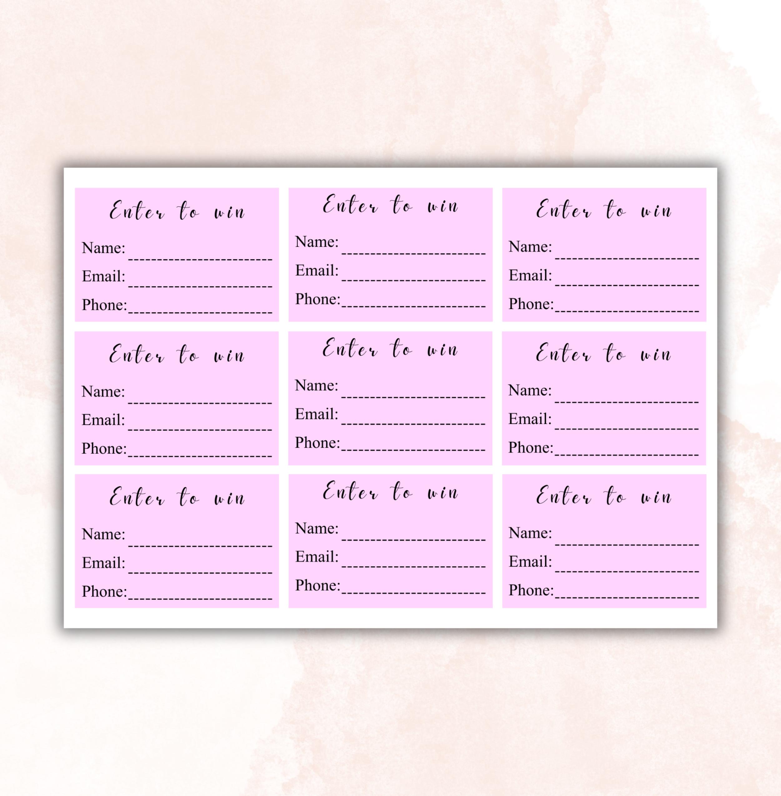 Editable Enter to Win Raffle Ticket Template Printable Raffle Ticket ...