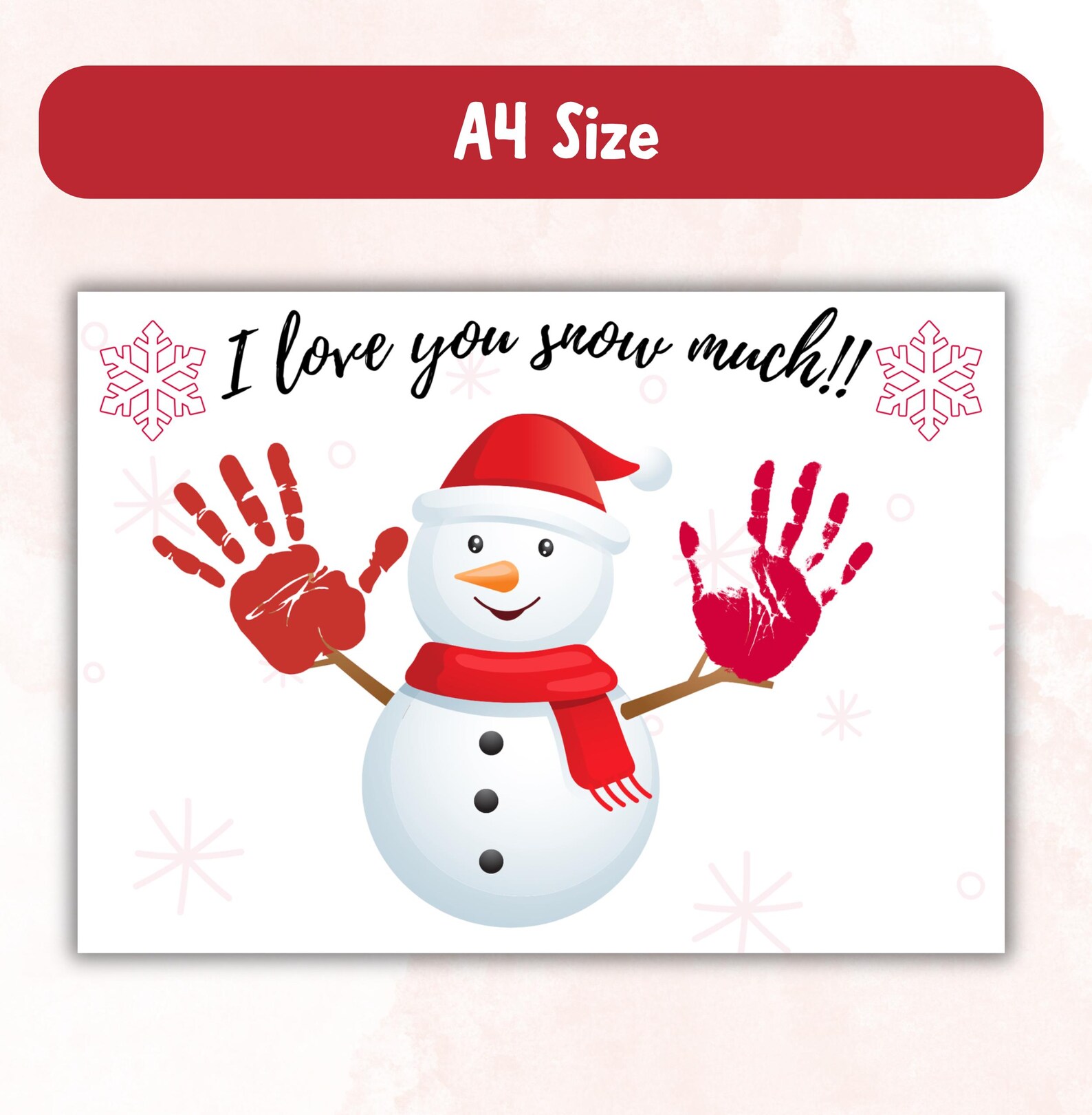 Christmas I Love You Snow Much Handprint Art Craft , Kids Toddlers ...
