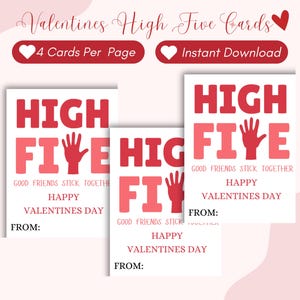 Printable High Five Valentine Printable Sticky Hand Valentine Card ...