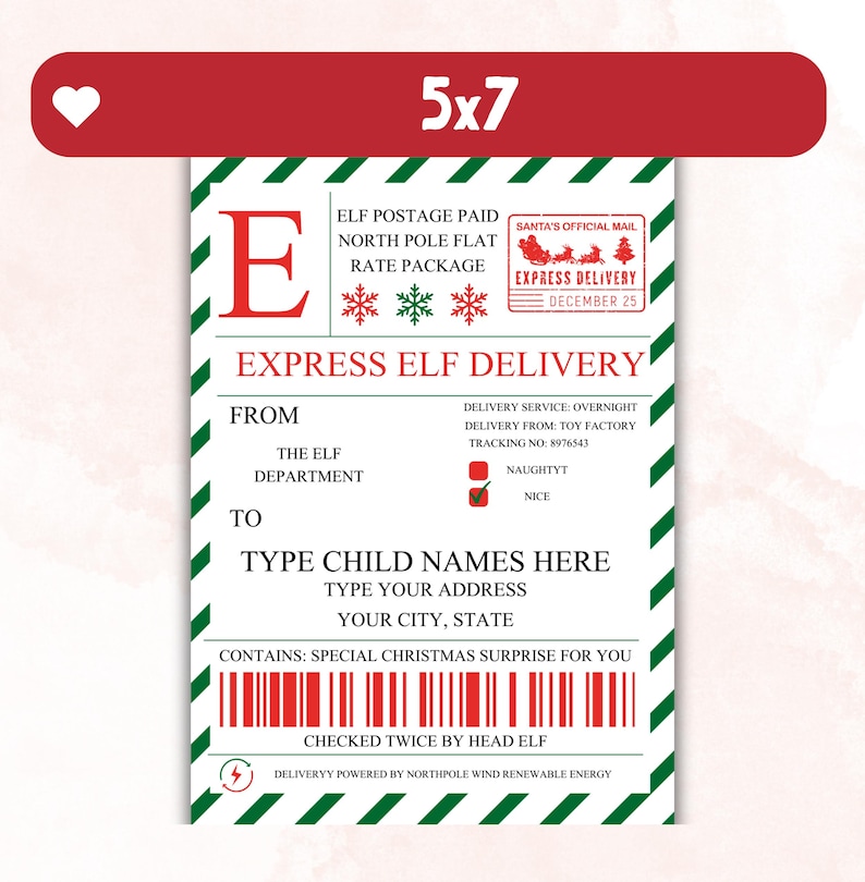 Trendy Custom Elf Shipping Label | Printable Christmas Elf Label ...