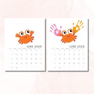 2025 Handprint Calendar Printable Handprint Craft Handprint Keepsake ...