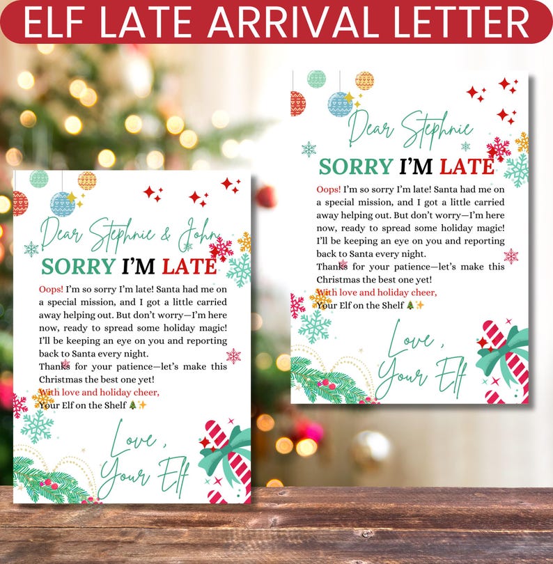 Editable Elf Late Arrival Letter, Hello Note From Elf, Elf Greetings ...