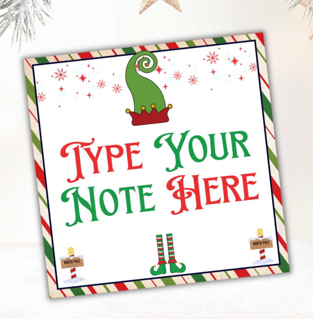 EDITABLE Blank Elf Notes, Editable NOTES From Your Elf Notecards, Girl ...