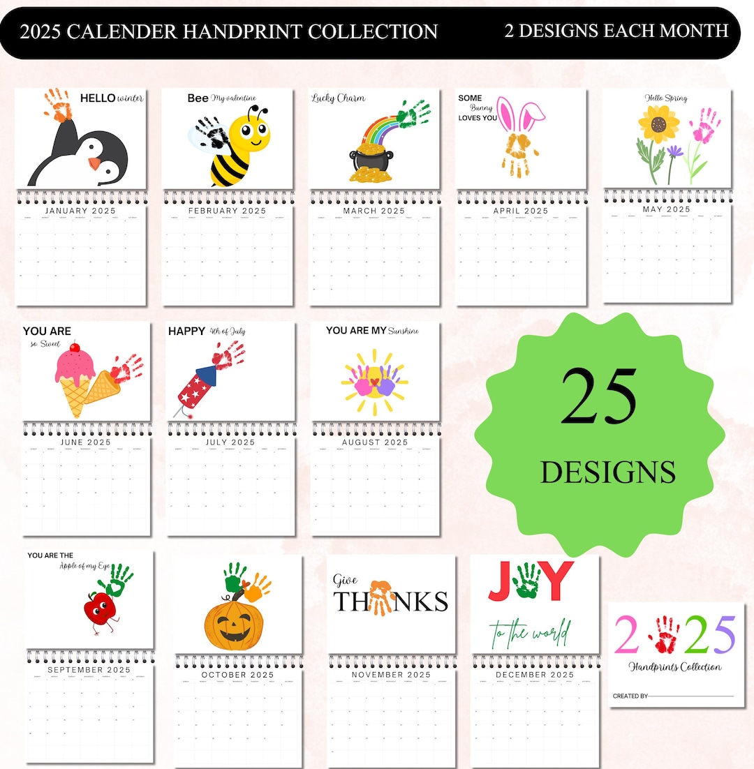 2025 Handprint Calendar - Printable Handprint Craft - Handprint ...