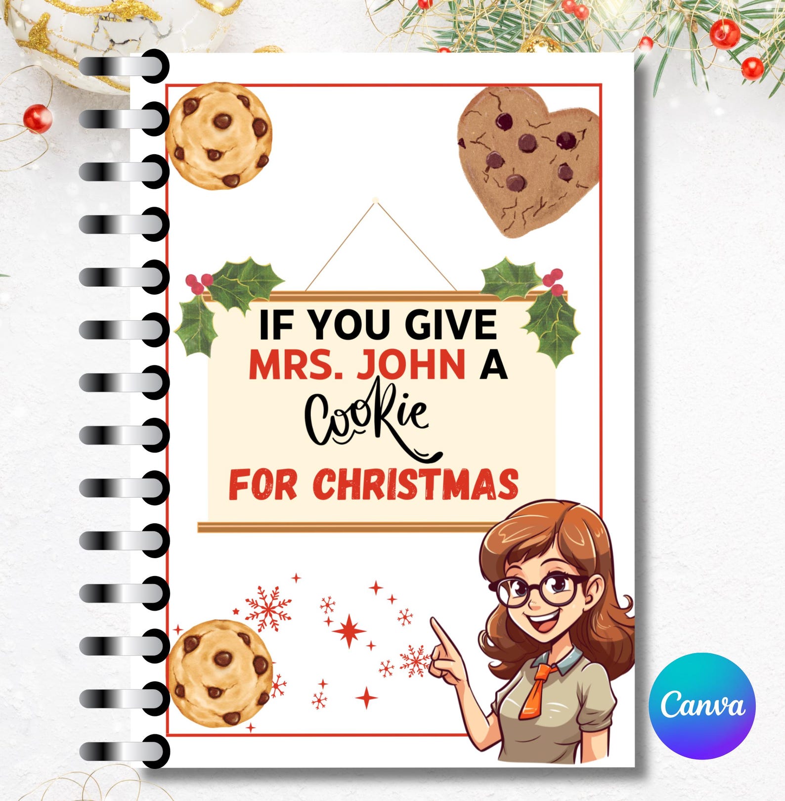 Editable If You Give a Teacher a Cookie for Christmas, Mouse a Cookie ...