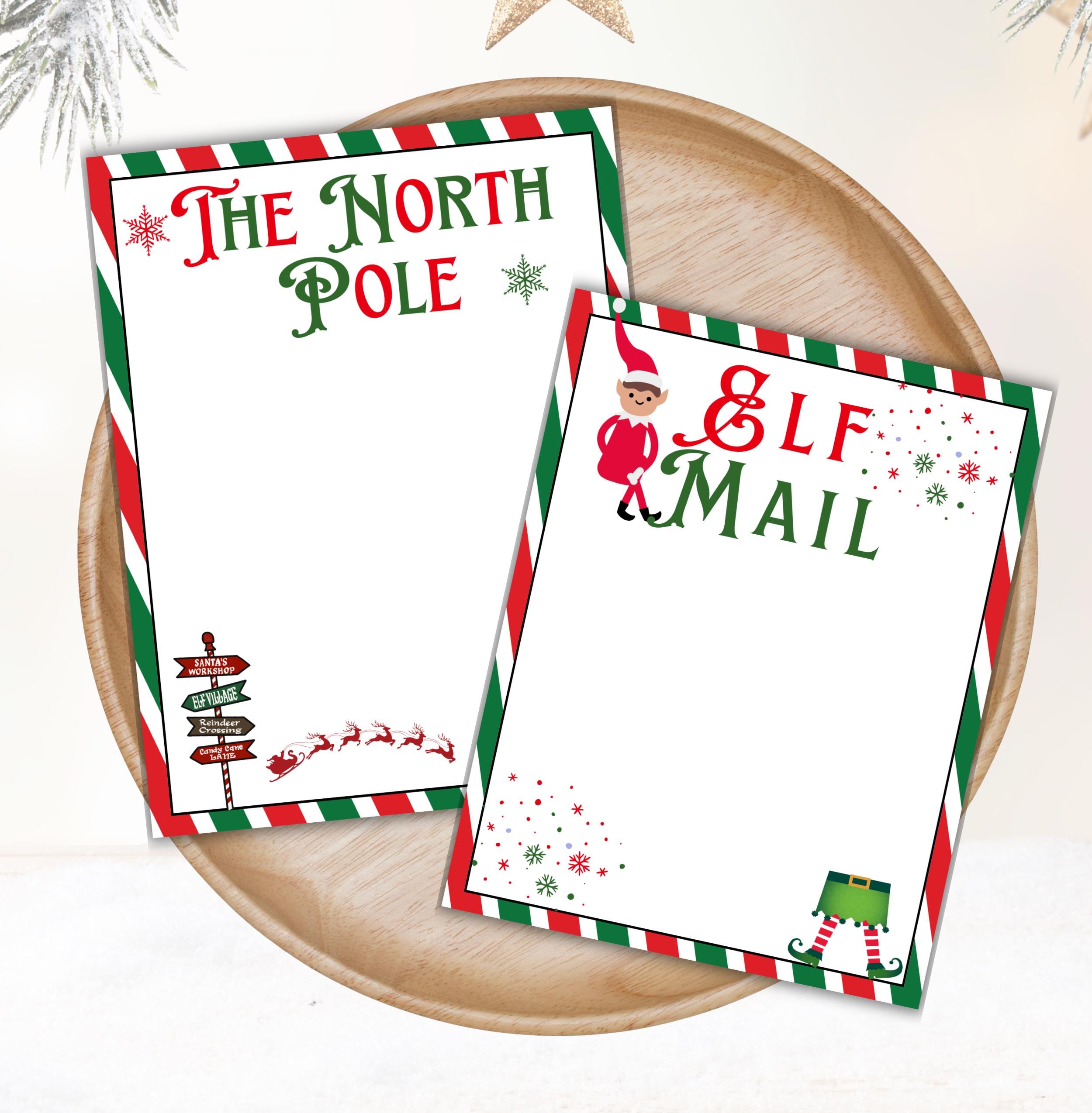 Blank North Pole Mail, Blank Elf Mail, Santa Stationery, Printable ...