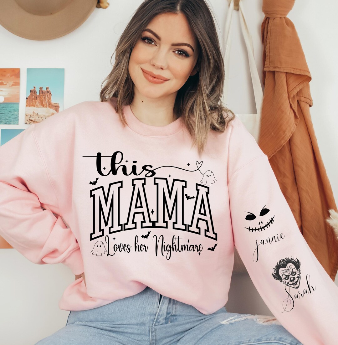 CUSTOM This Mama Loves Her Nightmares Png, Halloween Nightmare Mama Png ...