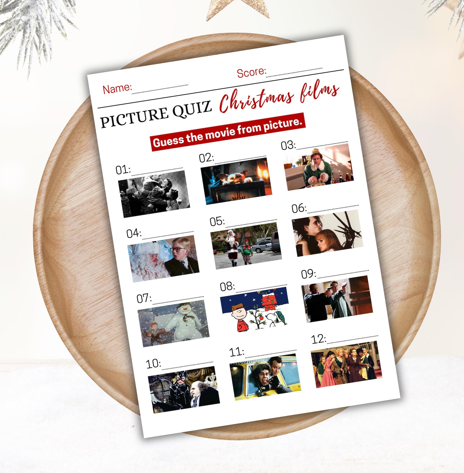 Printable Christmas Films Picture Quiz With Answers, Picture Round Quiz ...
