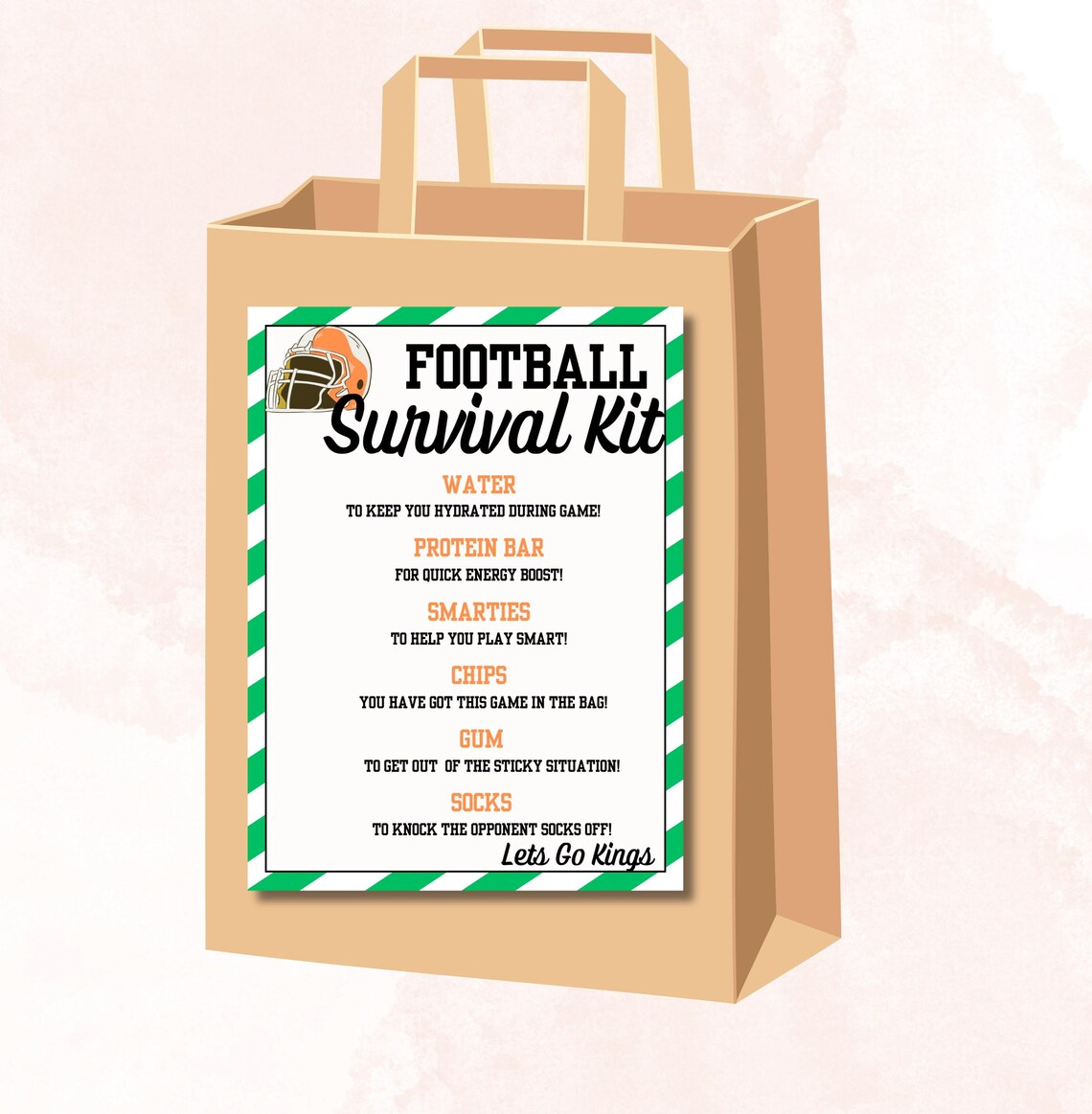 Editable Game Day Football Survival Kit Printable for Gifts, Footballer ...