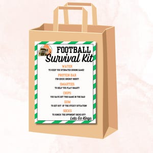Editable Game Day Football Survival Kit Printable for Gifts, Footballer ...