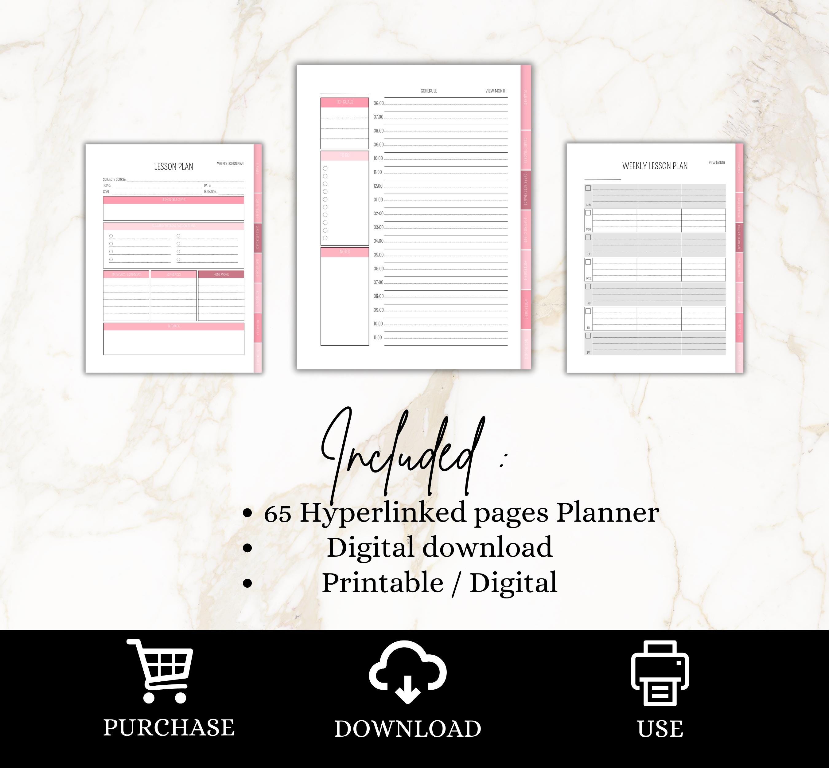 Digital Teacher Planner, 2024 2025, Academic Planner, Lesson Planner ...