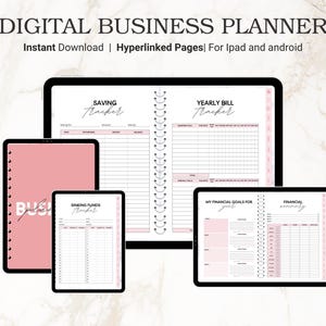 Minimalist Digital Business Planner, Printable Business Planner Bundle ...