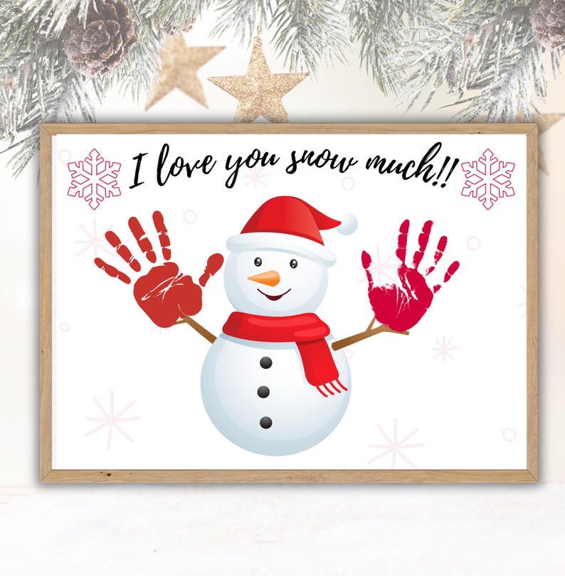 Christmas I Love You Snow Much Handprint Art Craft , Kids Toddlers ...