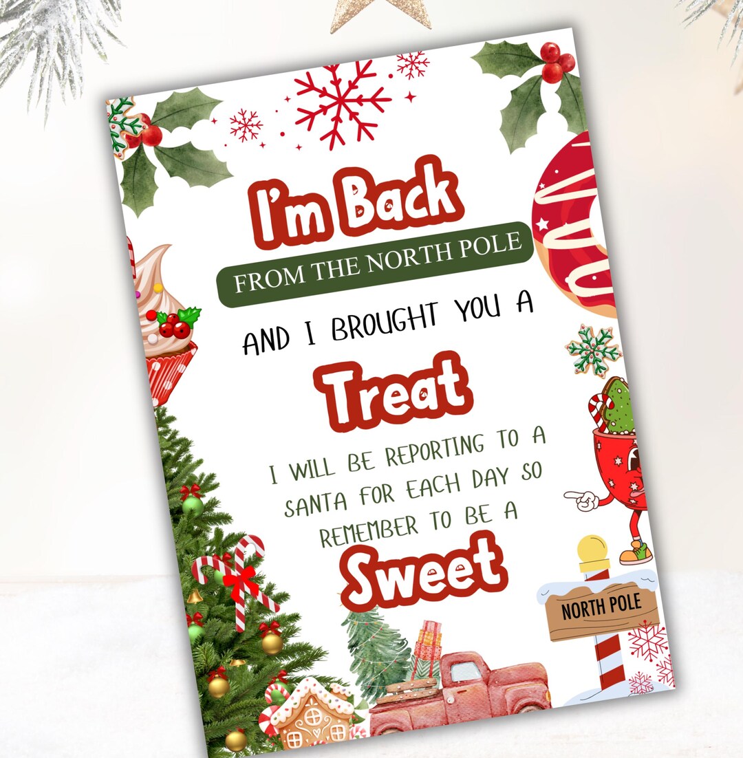 Elf Welcome Back Letter, Christmas Elf Return Note, Im Back Elf Arrival ...