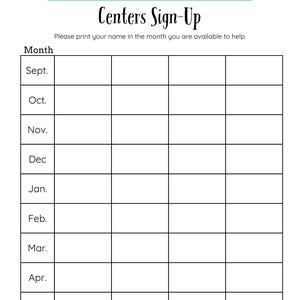 Parent Volunteer Sign up Sheets - Etsy