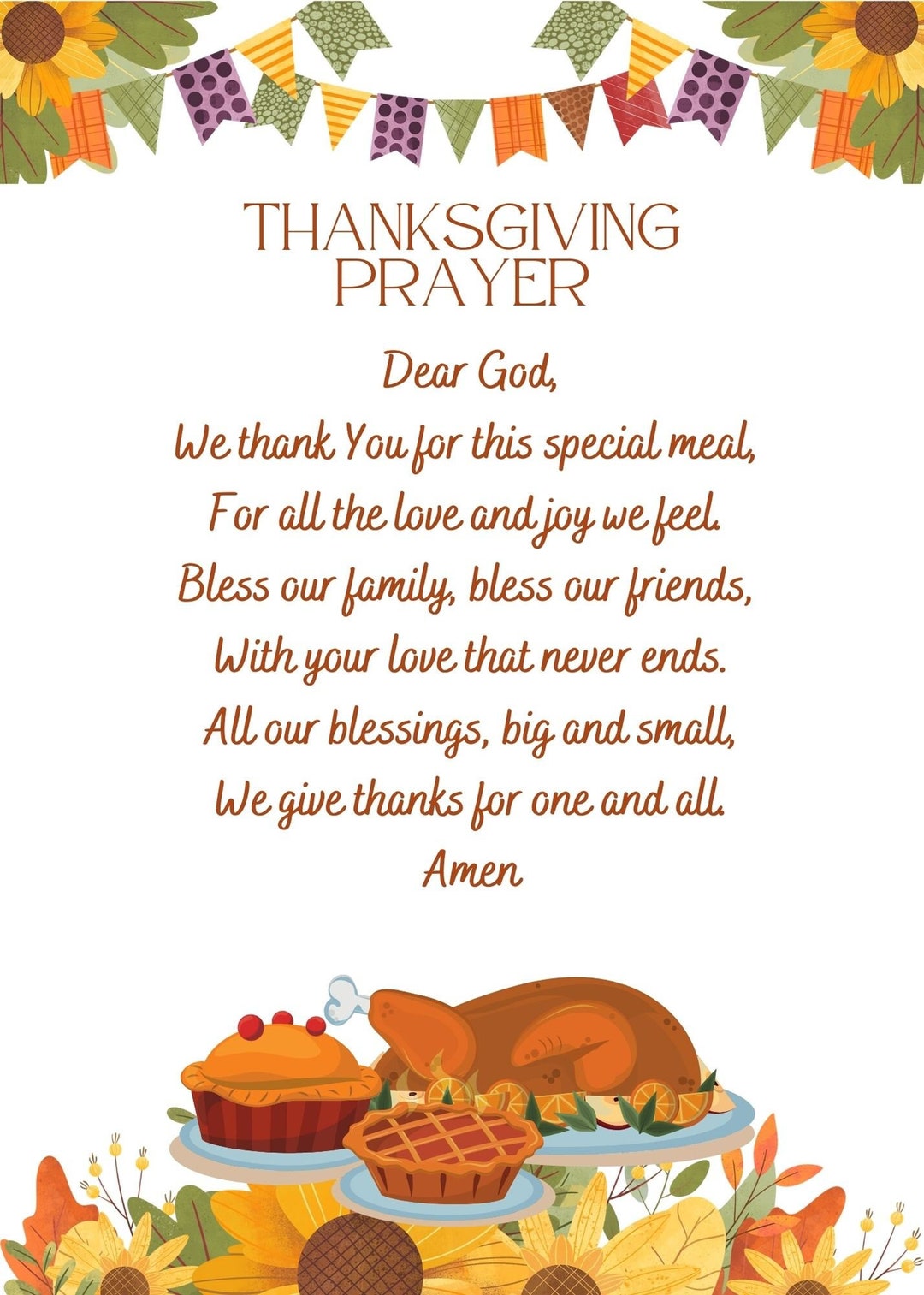 Thanksgiving Prayer - Etsy