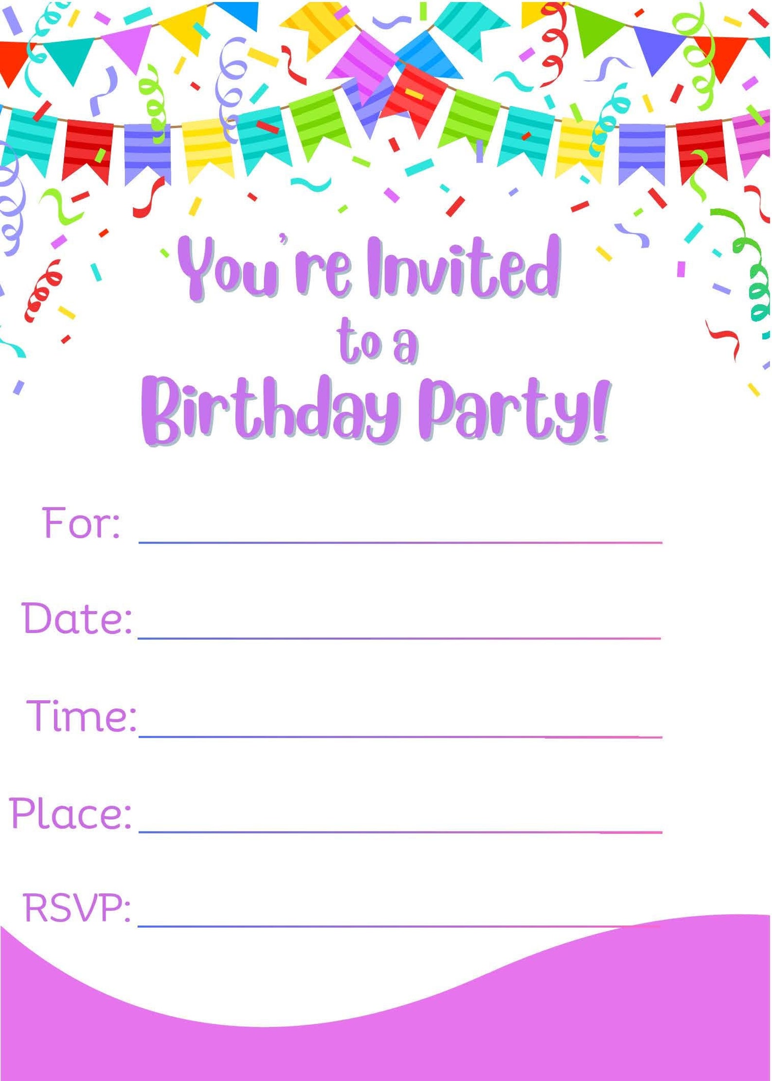 Girls Fill in Birthday Party Invite & Thank You - Etsy