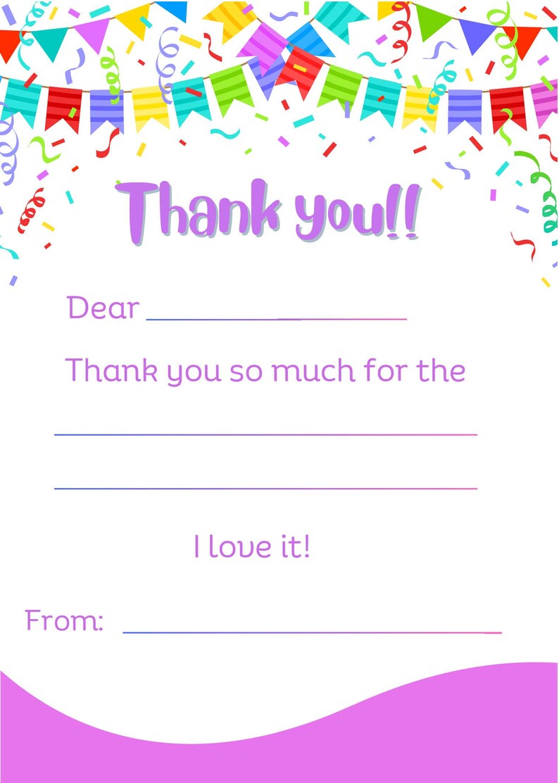 Girls Fill in Birthday Party Invite & Thank You - Etsy