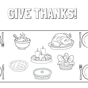 Thanksgiving Coloring Pages/placemats - Etsy