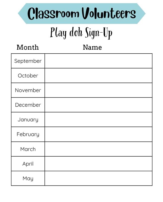 Parent Volunteer Sign up Sheets - Etsy