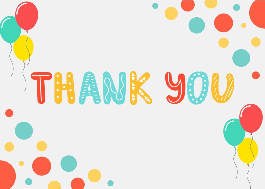 Kids Birthday Thank You Note Postcard - Etsy