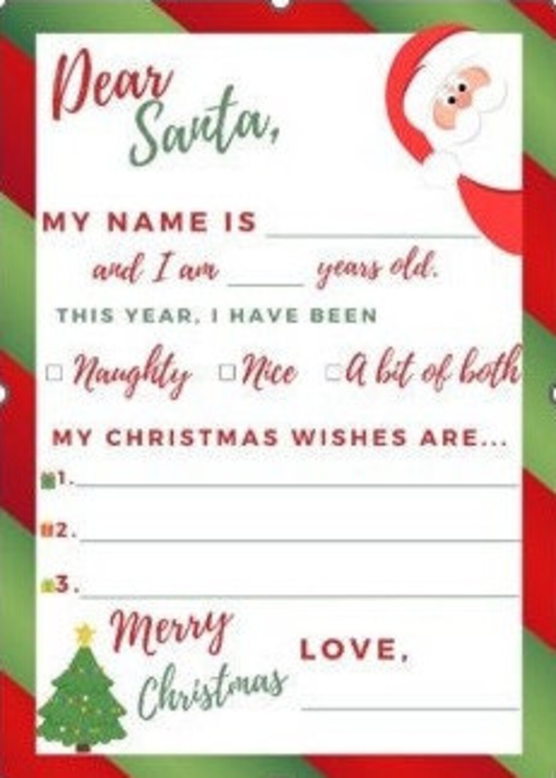 Dear Santa Letter - Etsy