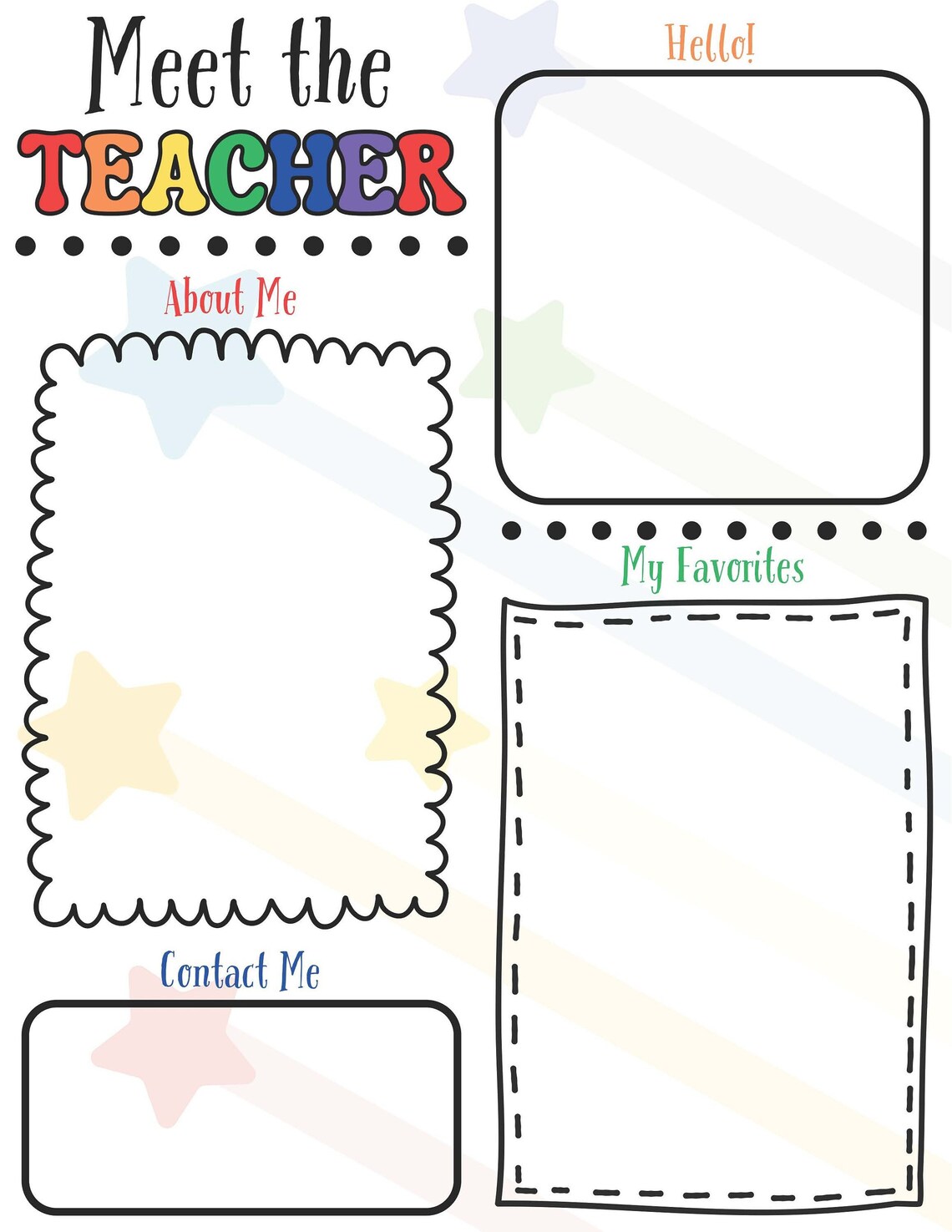EDITABLE Meet the Teacher Template - Etsy
