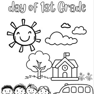 1st Day of School Coloring Page - Etsy
