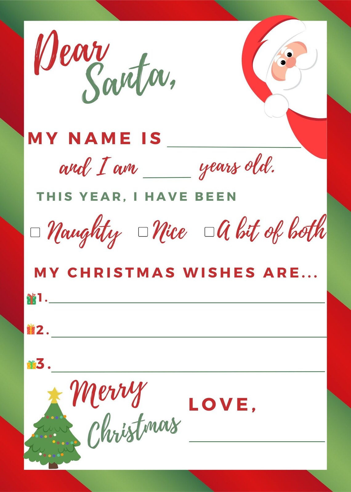 Dear Santa Letter - Etsy
