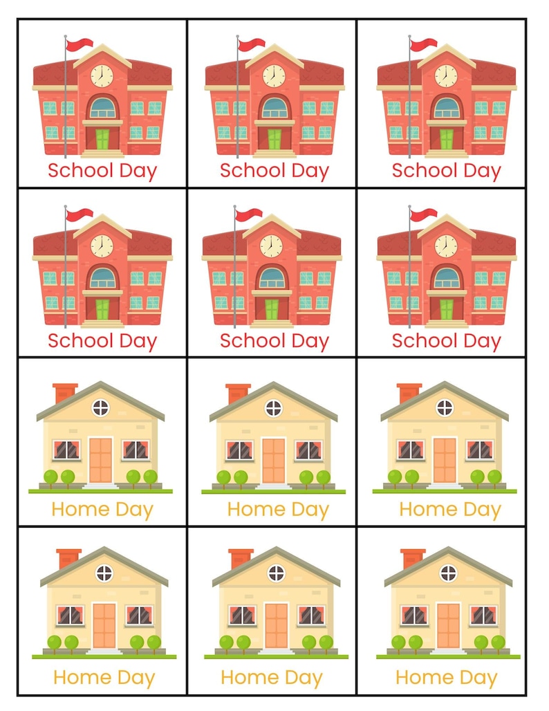 Preschool Linear Calendar: Days, Months, Events Icons - Etsy