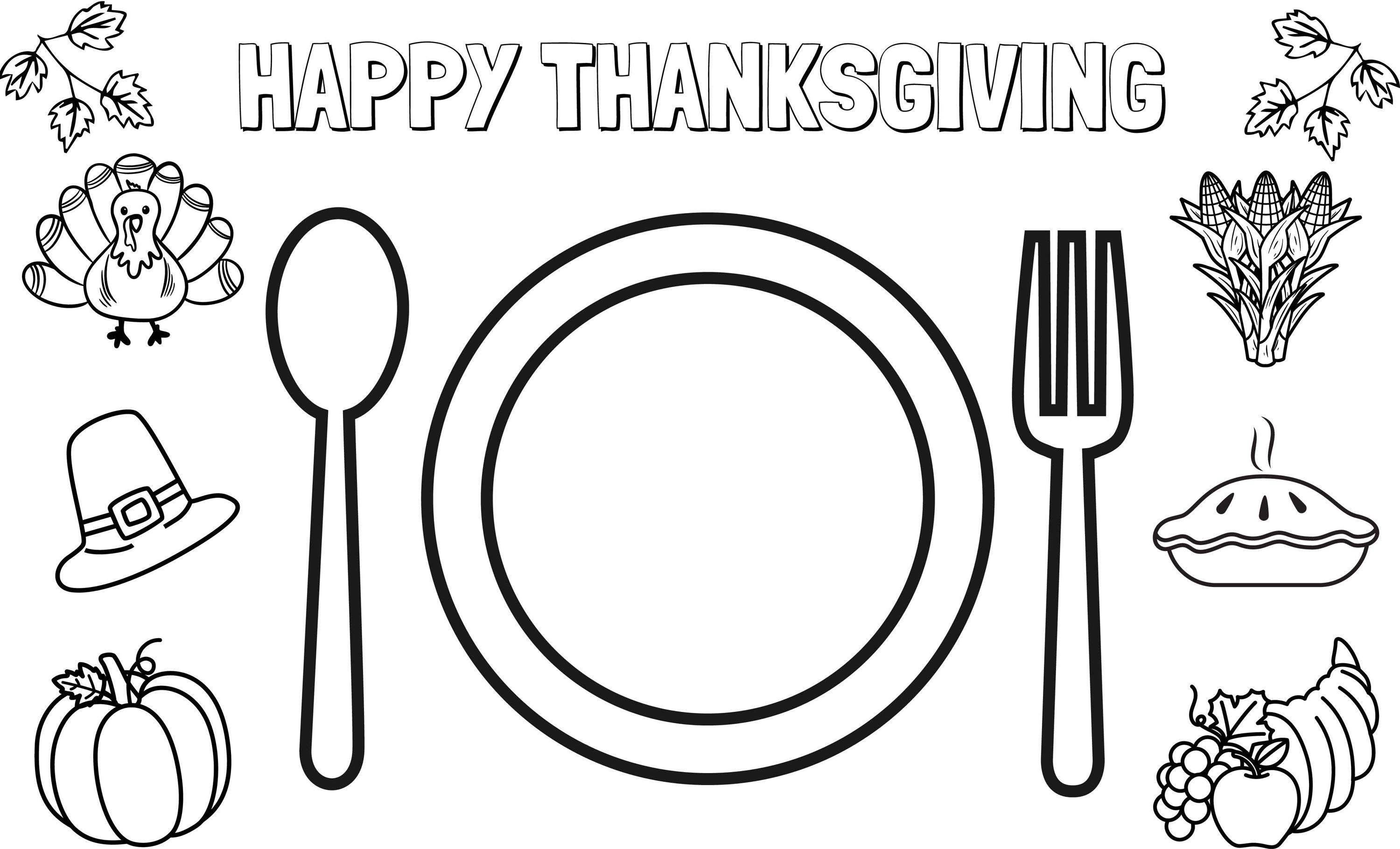 Thanksgiving Coloring Pages/placemats - Etsy